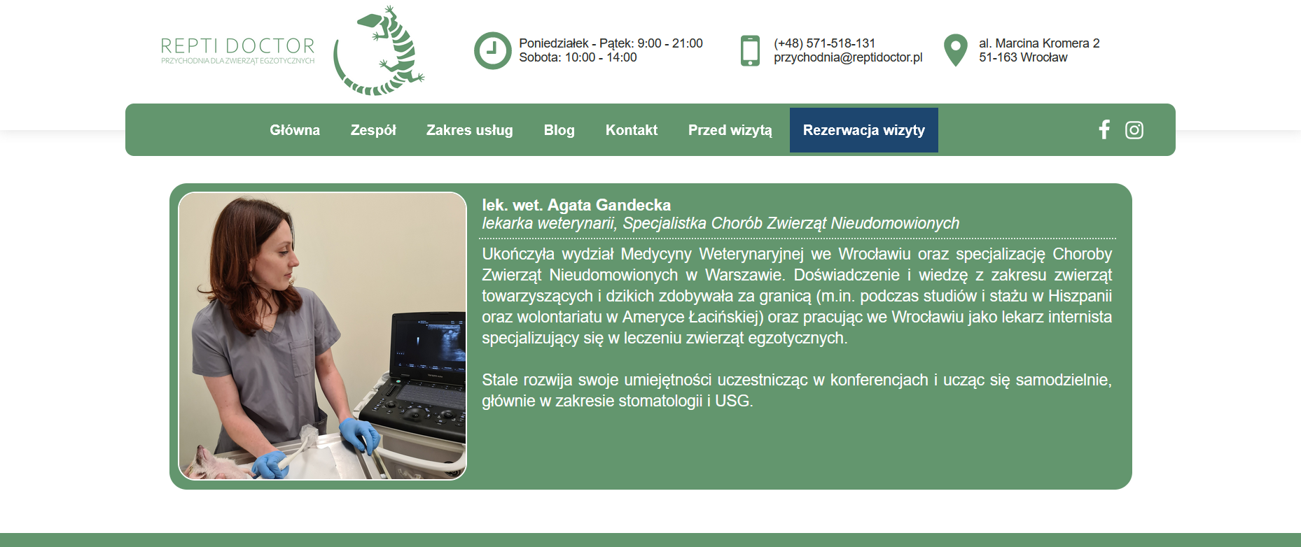 Repti Doctor >> lek. wet. Agata Gandecka